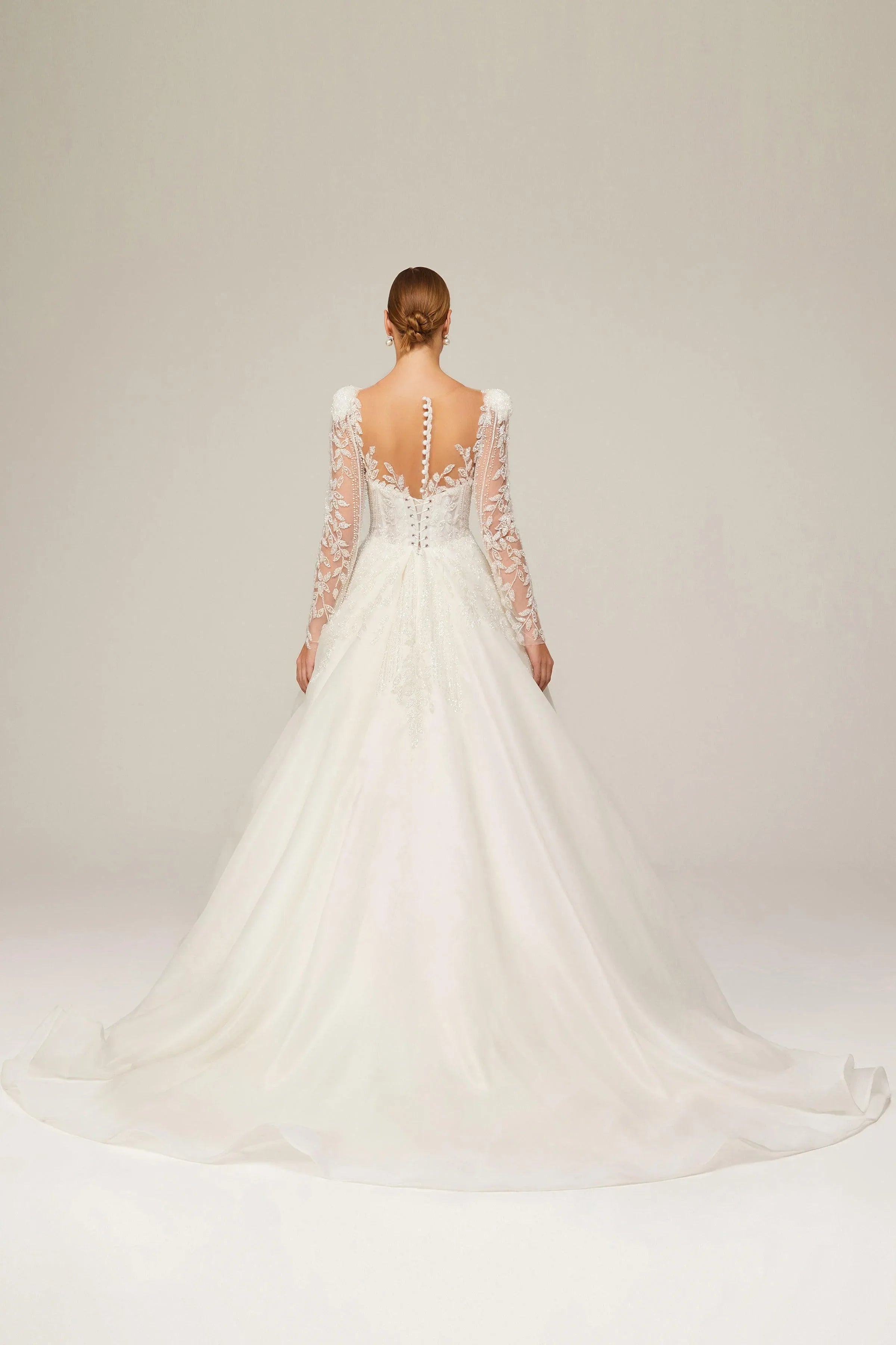 Catherine Lace Low-cut A-Line Wedding Dress | Mediha Cambaz Wedding ...